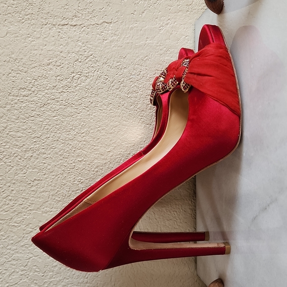 Badgley Mischka | Shoes | Badgley Mischka Red Ruby Stilettos Womens ...